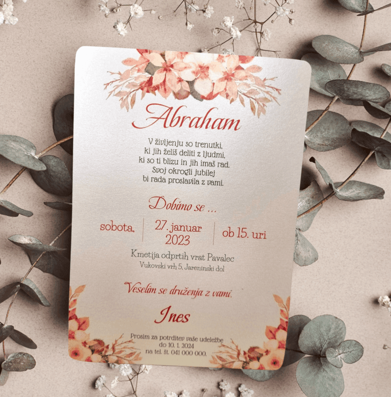 Elegantna vabila za Abrahama – unikatna izdelava | INKI