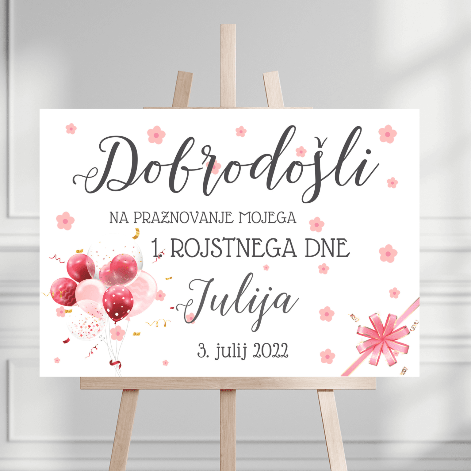 Tabla dobrodošlice- Za lep začetek zabave-INKI