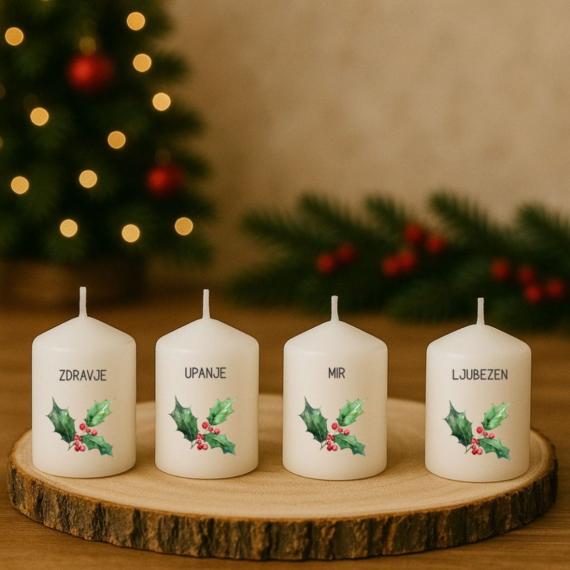 Personalizirane adventne sveče | Božične bele sveče | INKI